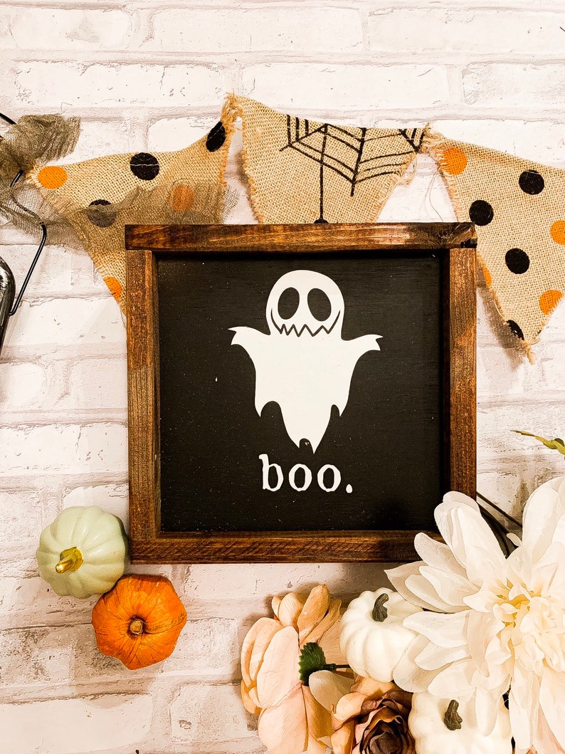 Ghost Boo Sign Halloween Sign Witch Sign Farmhouse - Etsy