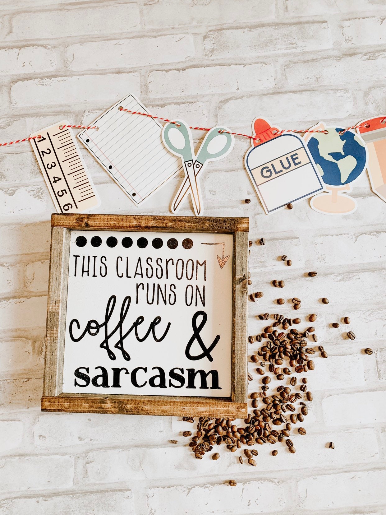 Teacher Gift/ Classroom Runs on Coffee Classroom Decor | Etsy