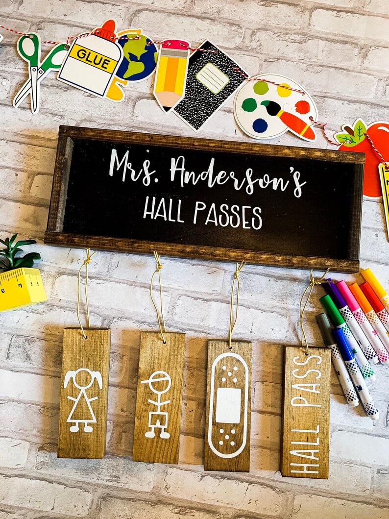 Teacher T Teacher Hall Pass Classroom Hall Passes Etsy
