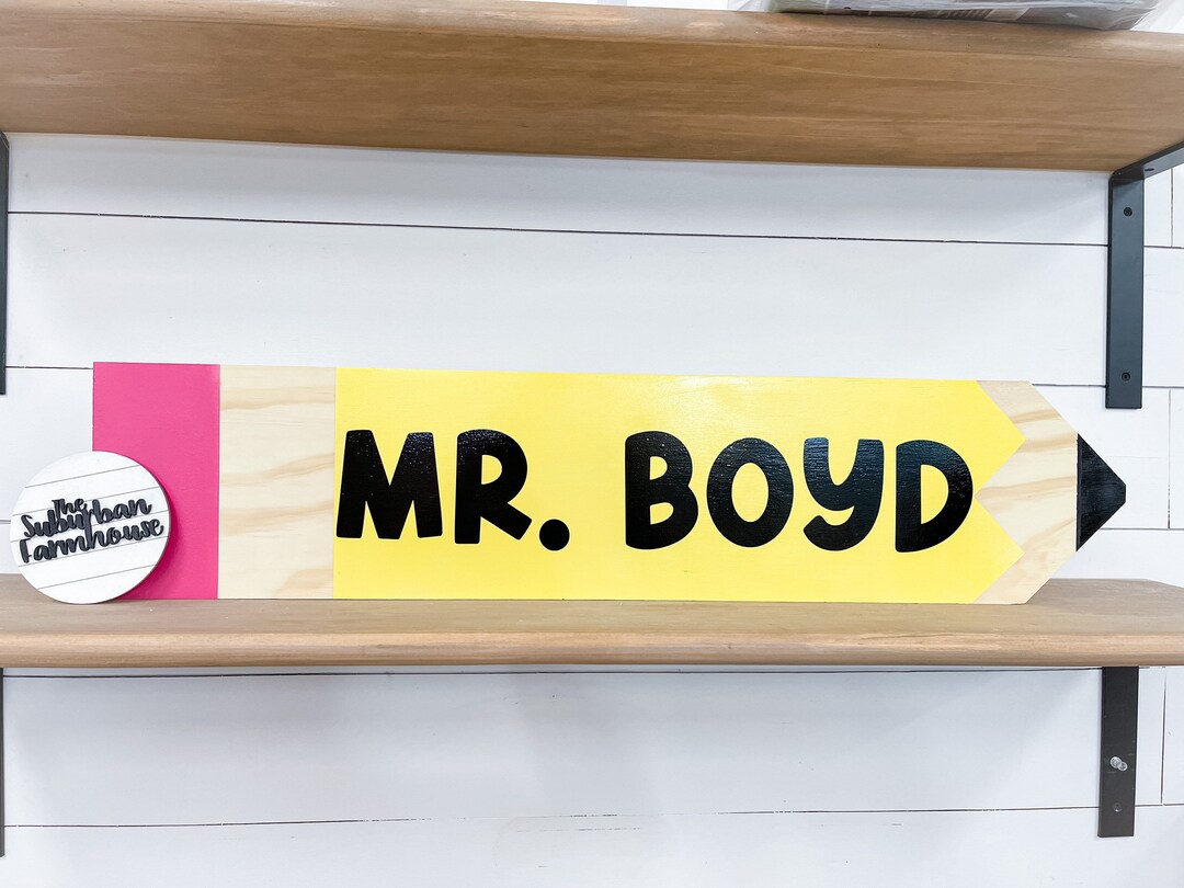 Teacher Name Pencil - Giant Pencil Teacher Decor - Classroom Decor ...
