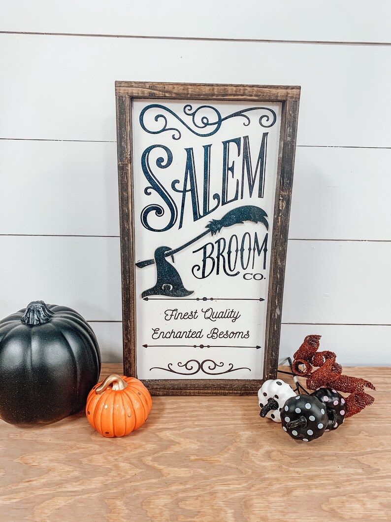 3D Salem Witch Brooms Sign Halloween Sign Witch Sign - Etsy