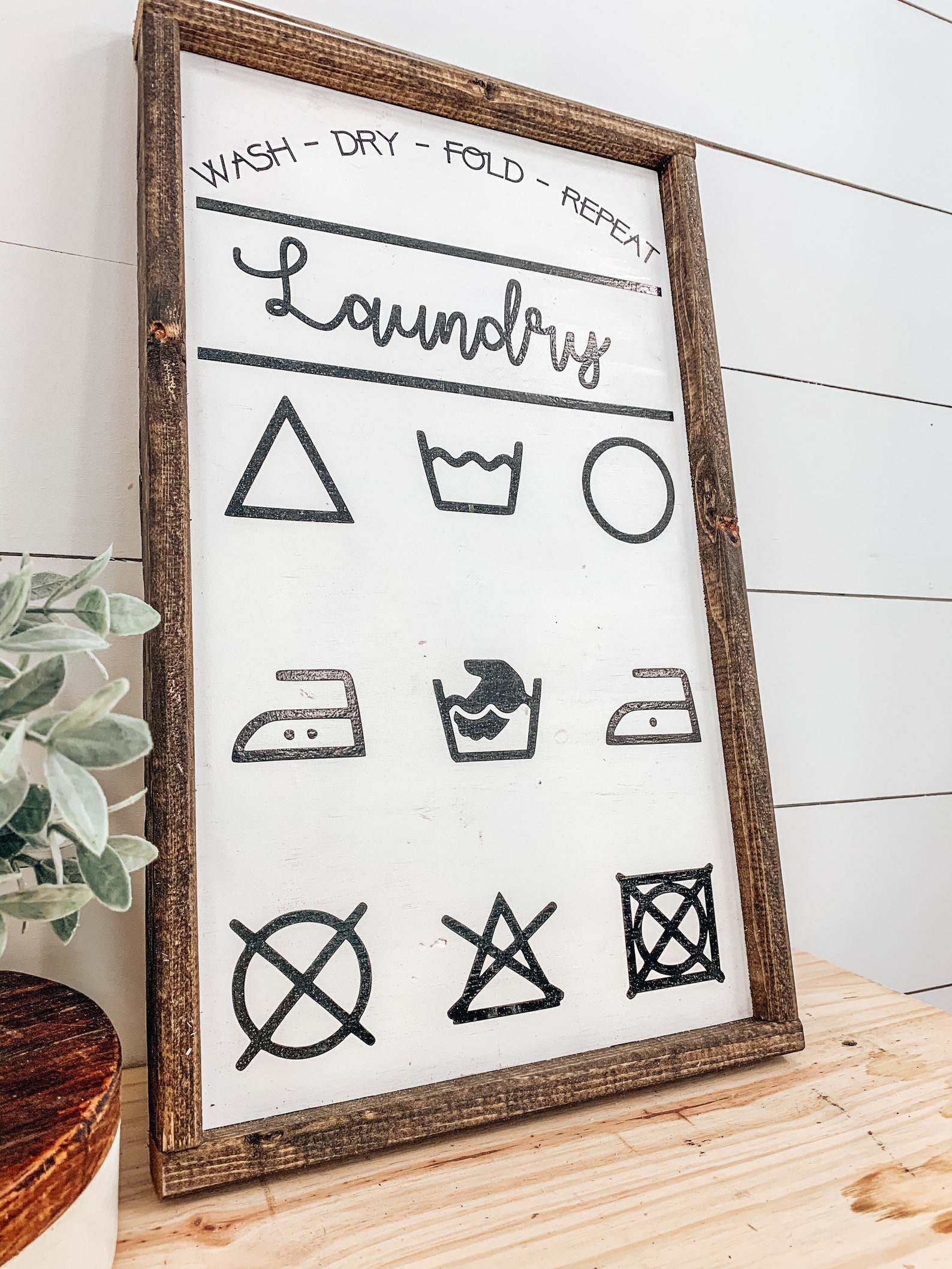 Laundry Symbols Sign Laundry Room Decor Farmhouse Laundry Sign Laundry ...