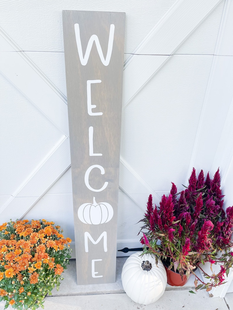 Fall Porch Sign Decor Porch Leaner Hello Fall Autumn - Etsy