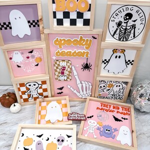 Spooky Season Cute Pink Halloween Ghost Decor - Retro Groovy Halloween ...