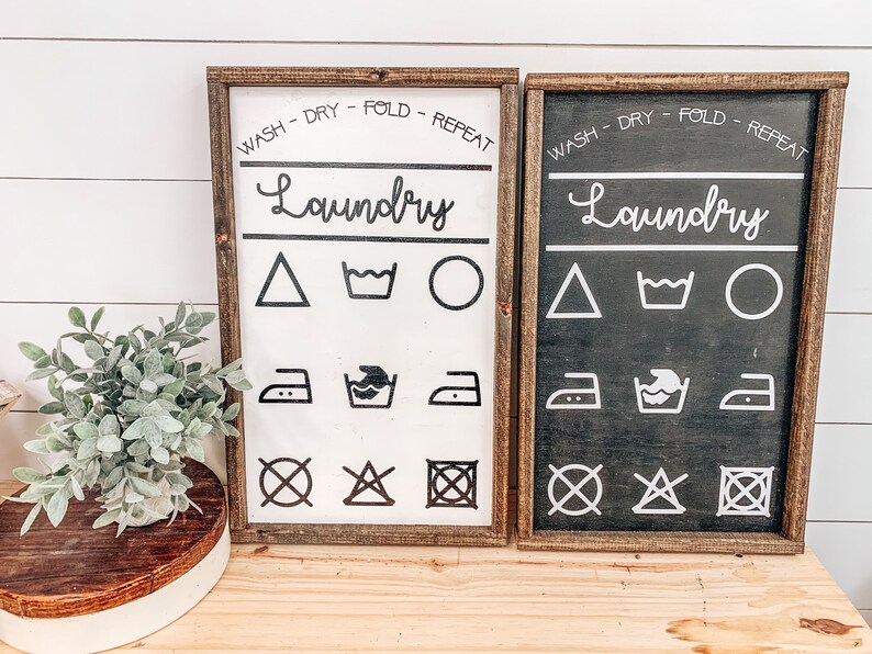 Laundry Symbols Sign Laundry Room Decor Farmhouse Laundry - Etsy