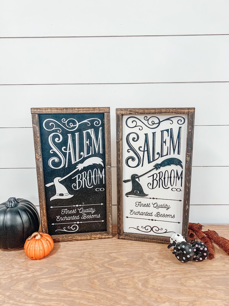 3D Salem Witch Brooms Sign Halloween Sign Witch Sign - Etsy