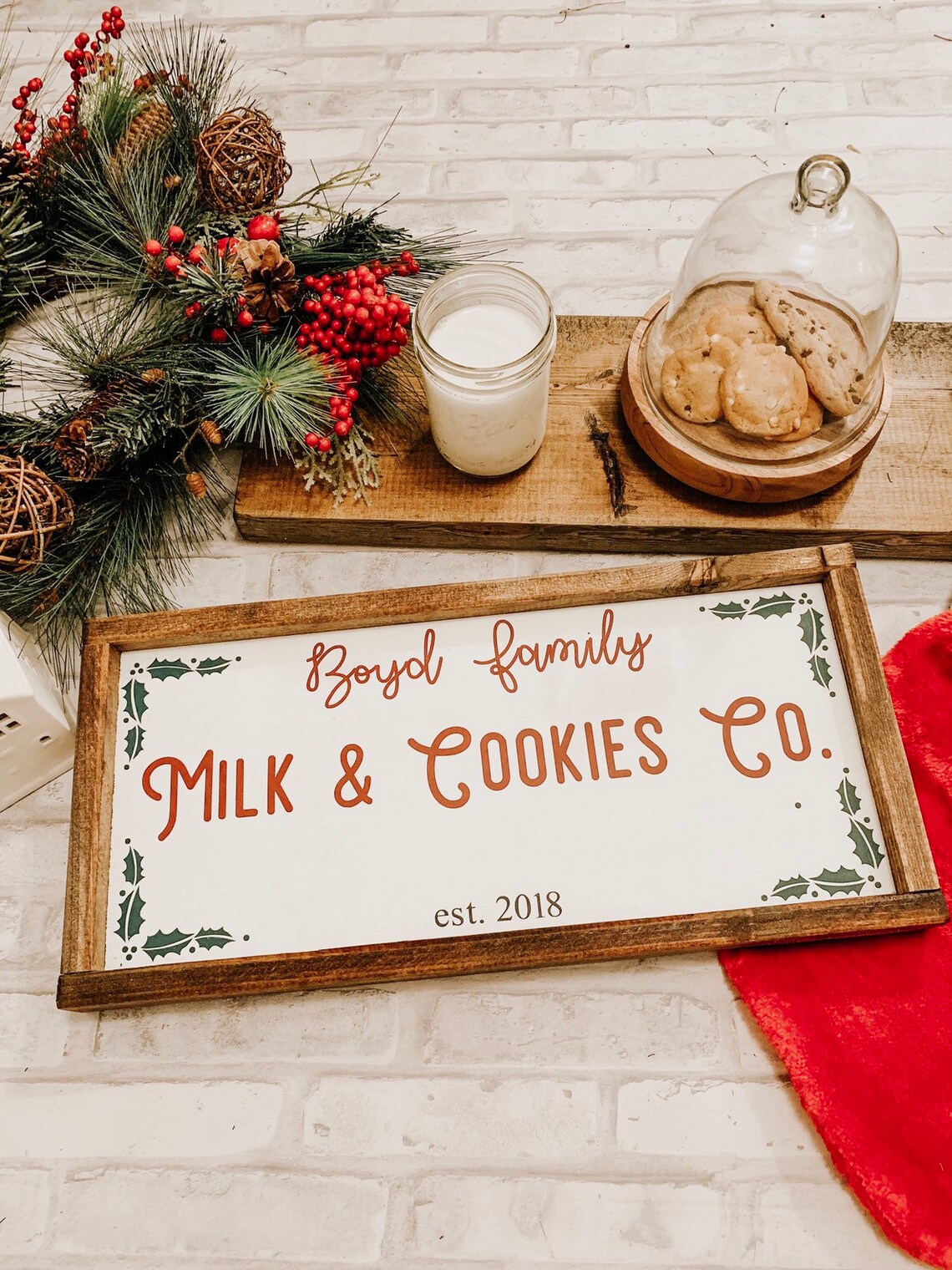Milk and Cookies Sign- Custom Christmas Sign - Last Name Christmas Sign ...