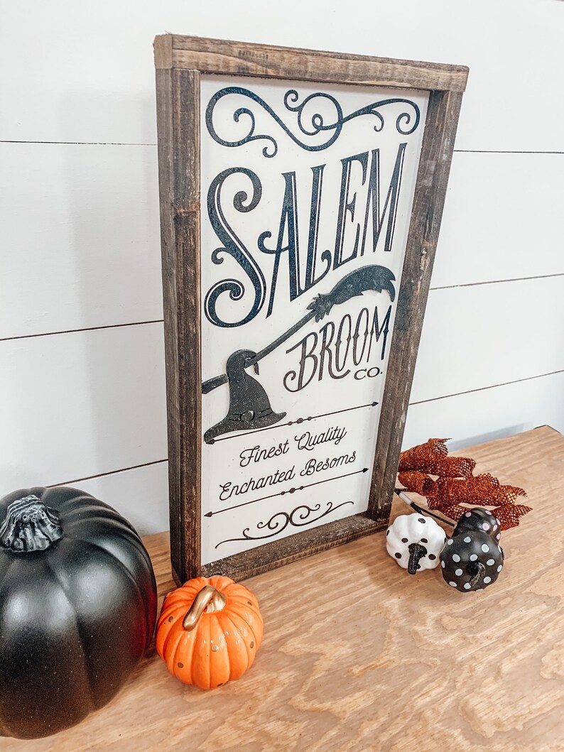3D Salem Witch Brooms Sign Halloween Sign Witch Sign - Etsy