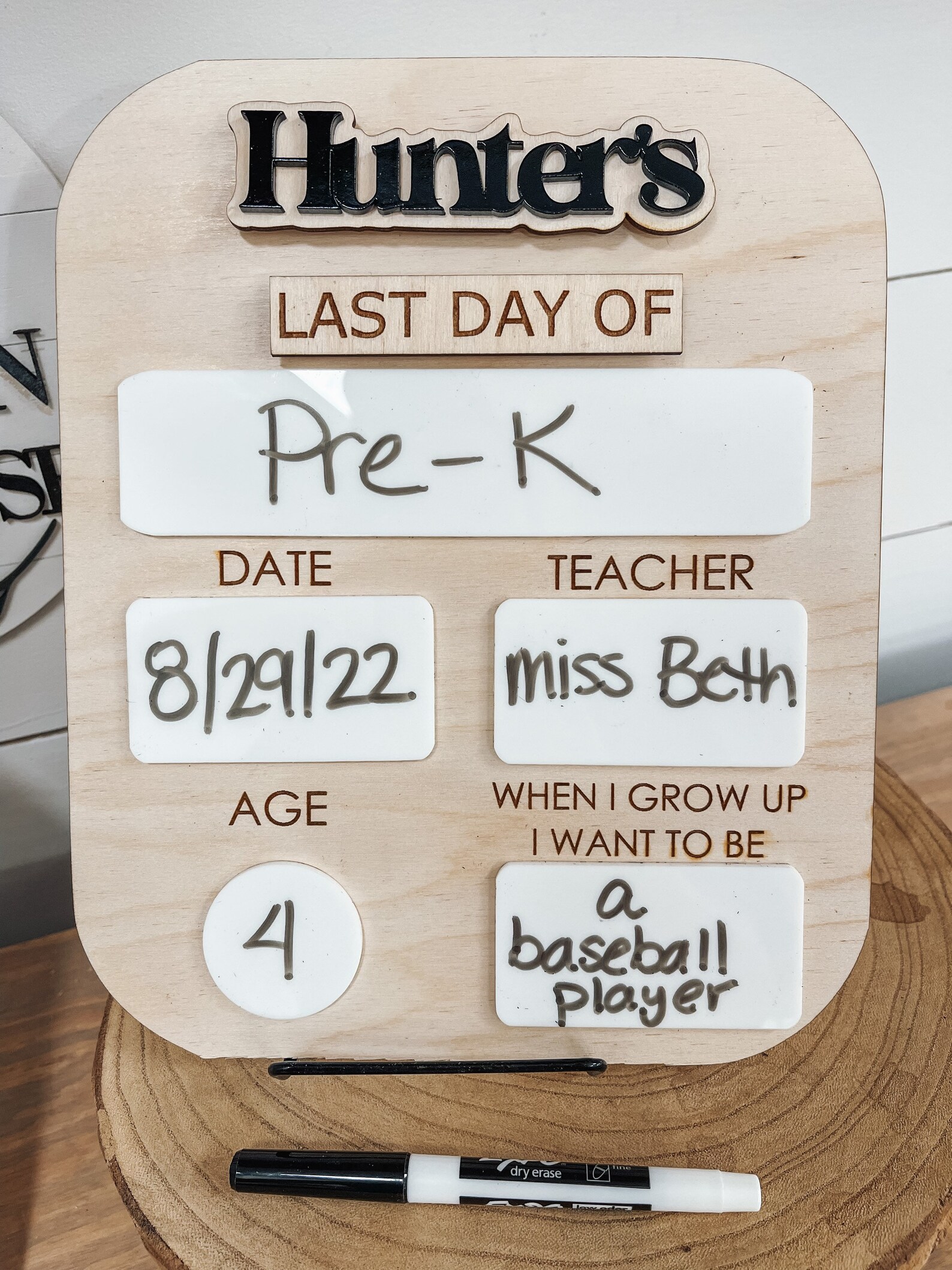 Personalized First Day of School Sign: Wood Farmhouse Decor - Etsy