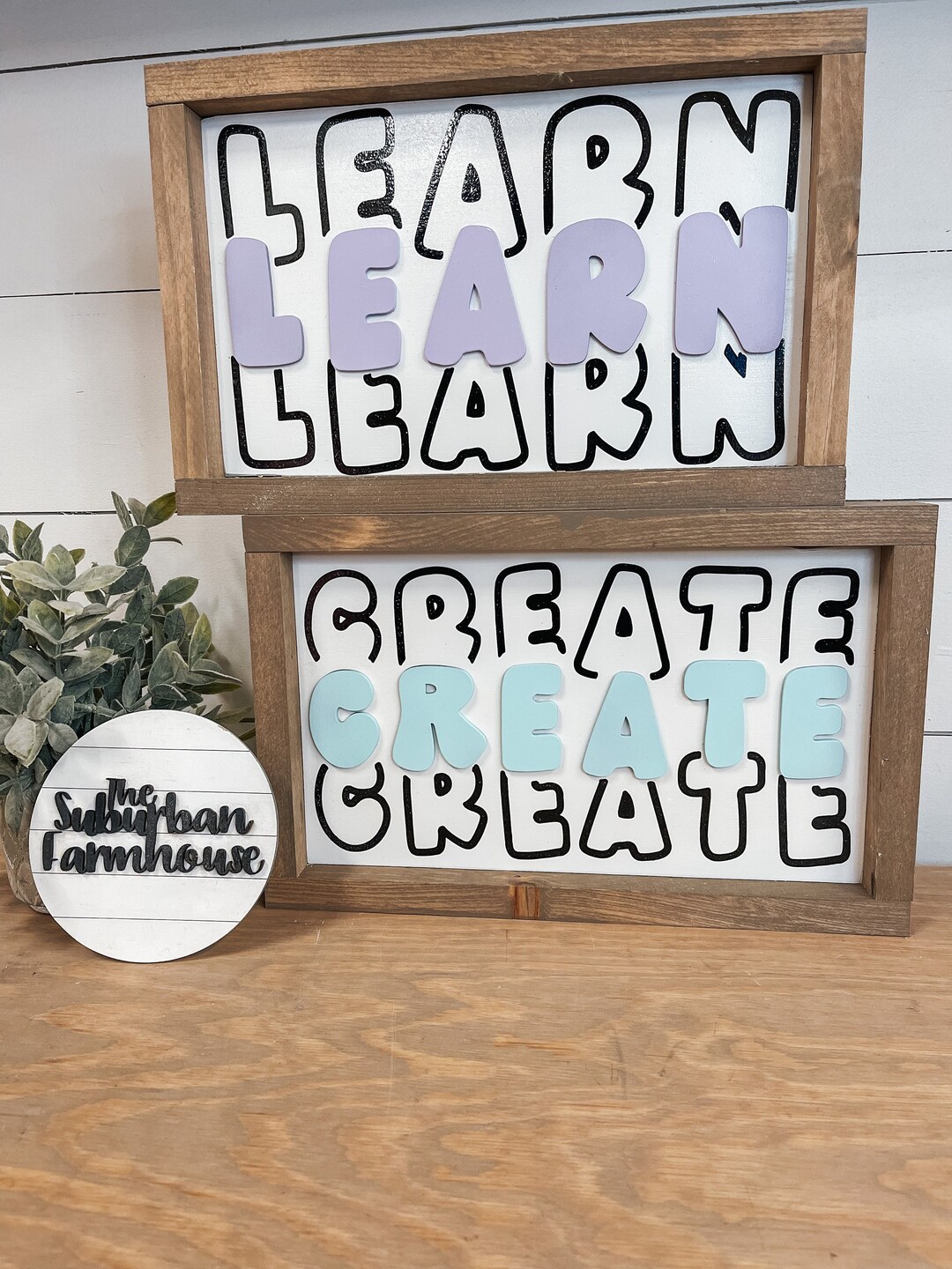 Retro Boho Classroom Sign: Teacher Name, Stacked Wood Frame - Etsy