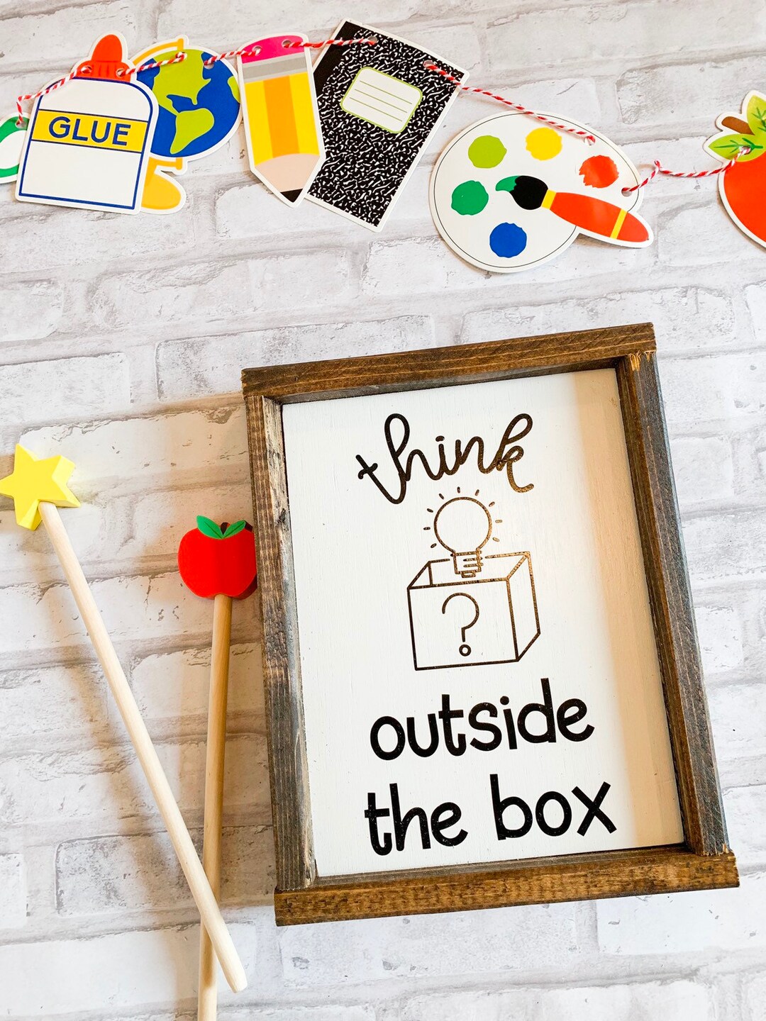 Teacher Gift/ Think Outside the Box - Teacher Classroom Door Decor ...