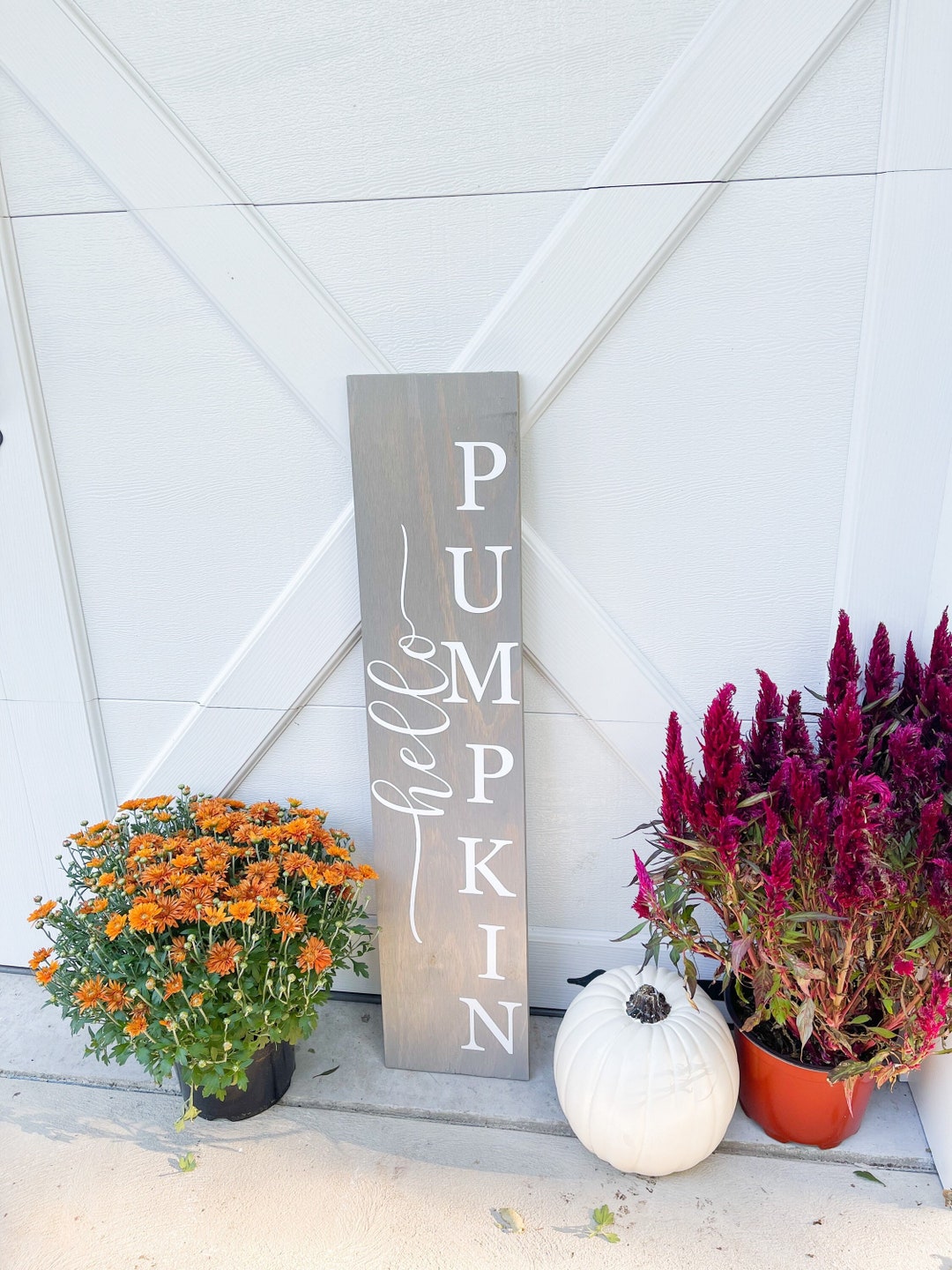 Hello Pumpkin Porch Sign: Fall Autumn Decor, 3/4 Foot - Etsy