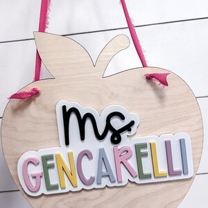 Pastel Teacher Apple Sign - Teacher Gift - Classroom Decor - Teacher ...