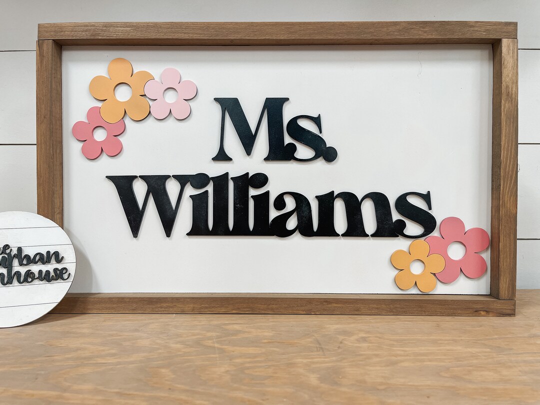 Boho Floral Teacher Name Classroom Sign Classroom Decoration - the ...