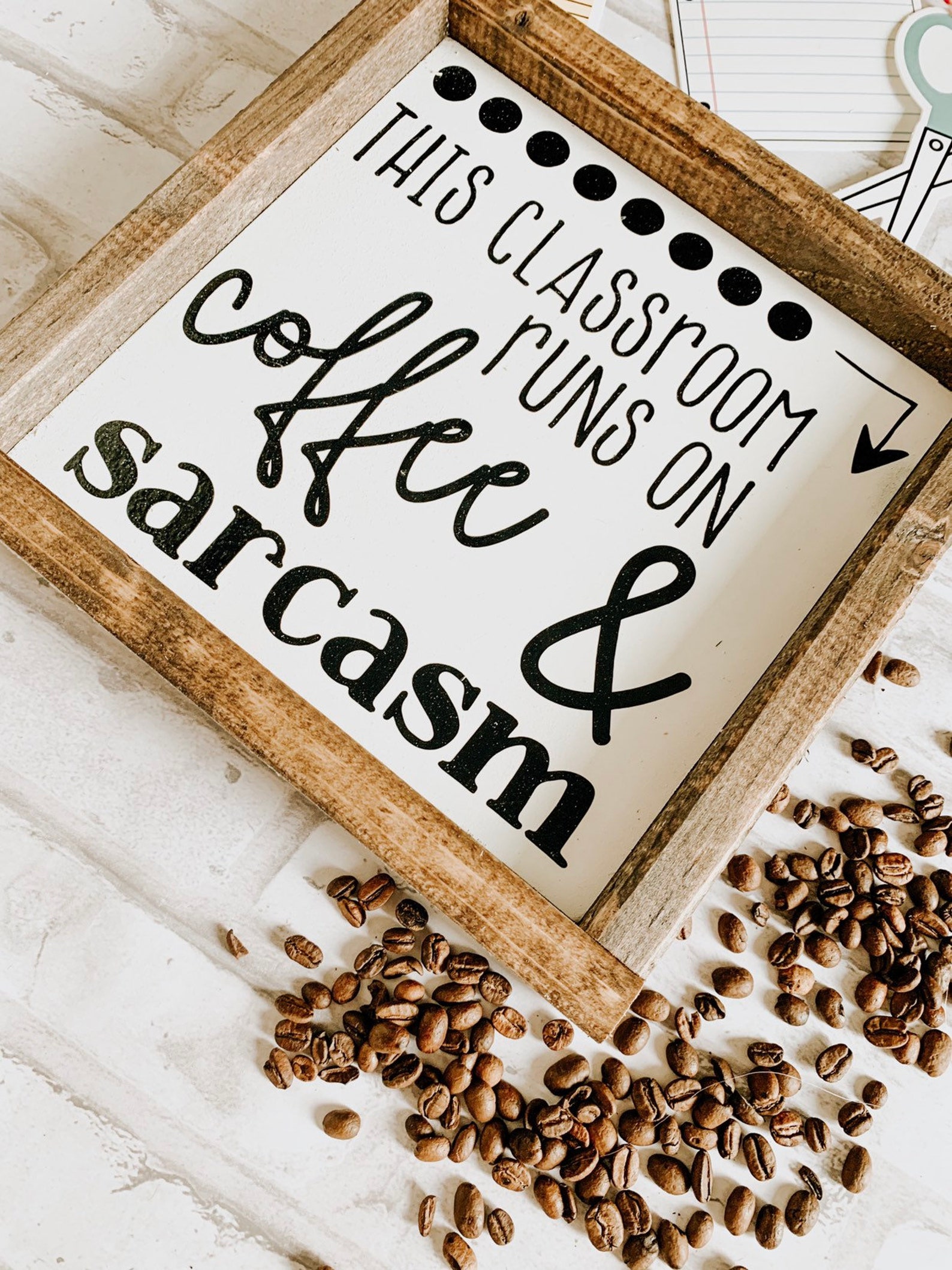 Teacher Gift/ Classroom Runs on Coffee Classroom Decor | Etsy