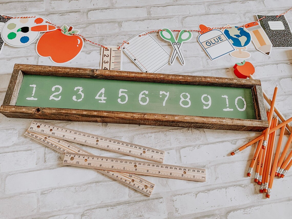 Teacher Gift/ Number Sign Classroom Decor Wood Sign | Etsy