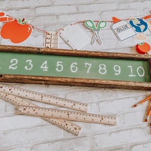 Teacher Gift/ Number Sign Classroom Decor Wood Sign | Etsy