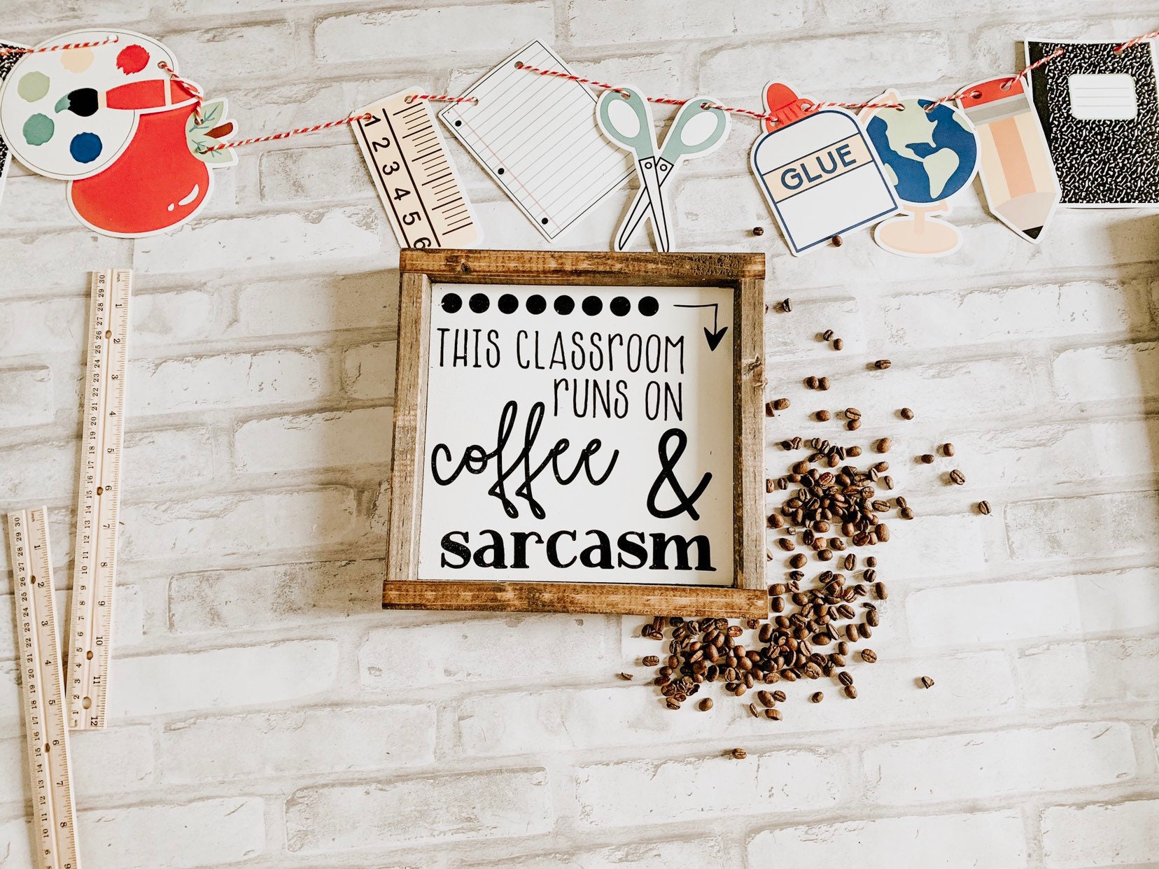 Teacher Gift/ Classroom Runs on Coffee Classroom Decor | Etsy