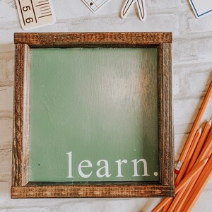 Teacher Gift/ Learn Classroom Sign - Classroom Decor -wood Sign ...