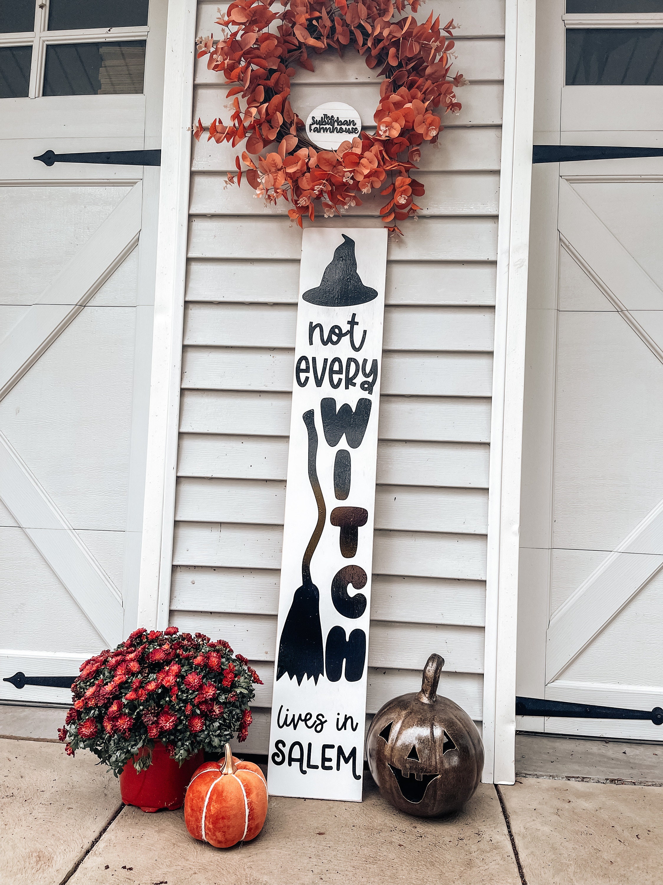 Halloween Porch Sign Decor - Porch Leaner - Bats Witches Halloween ...