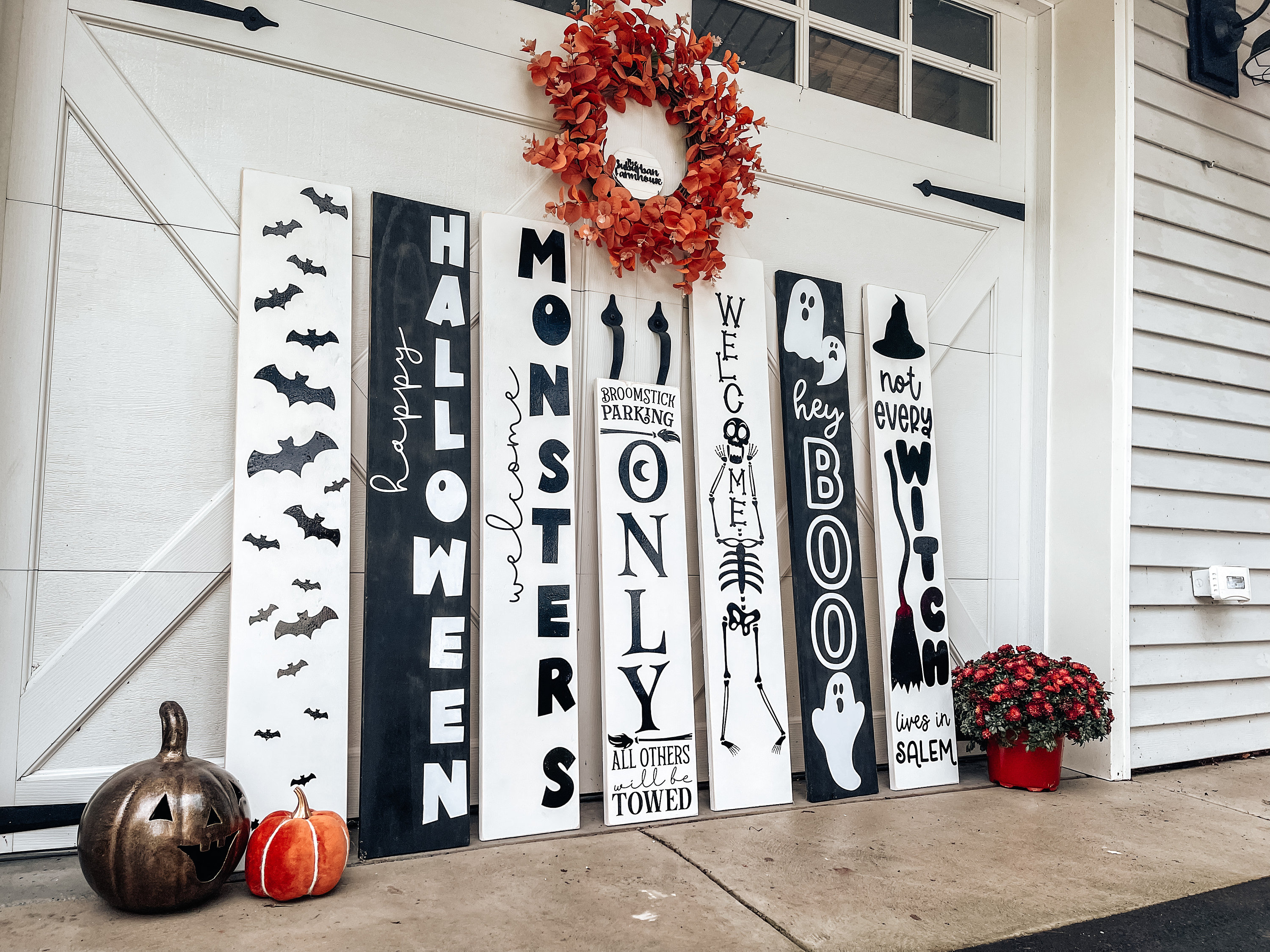 Halloween Porch Sign Decor - Porch Leaner - Bats Witches Halloween ...