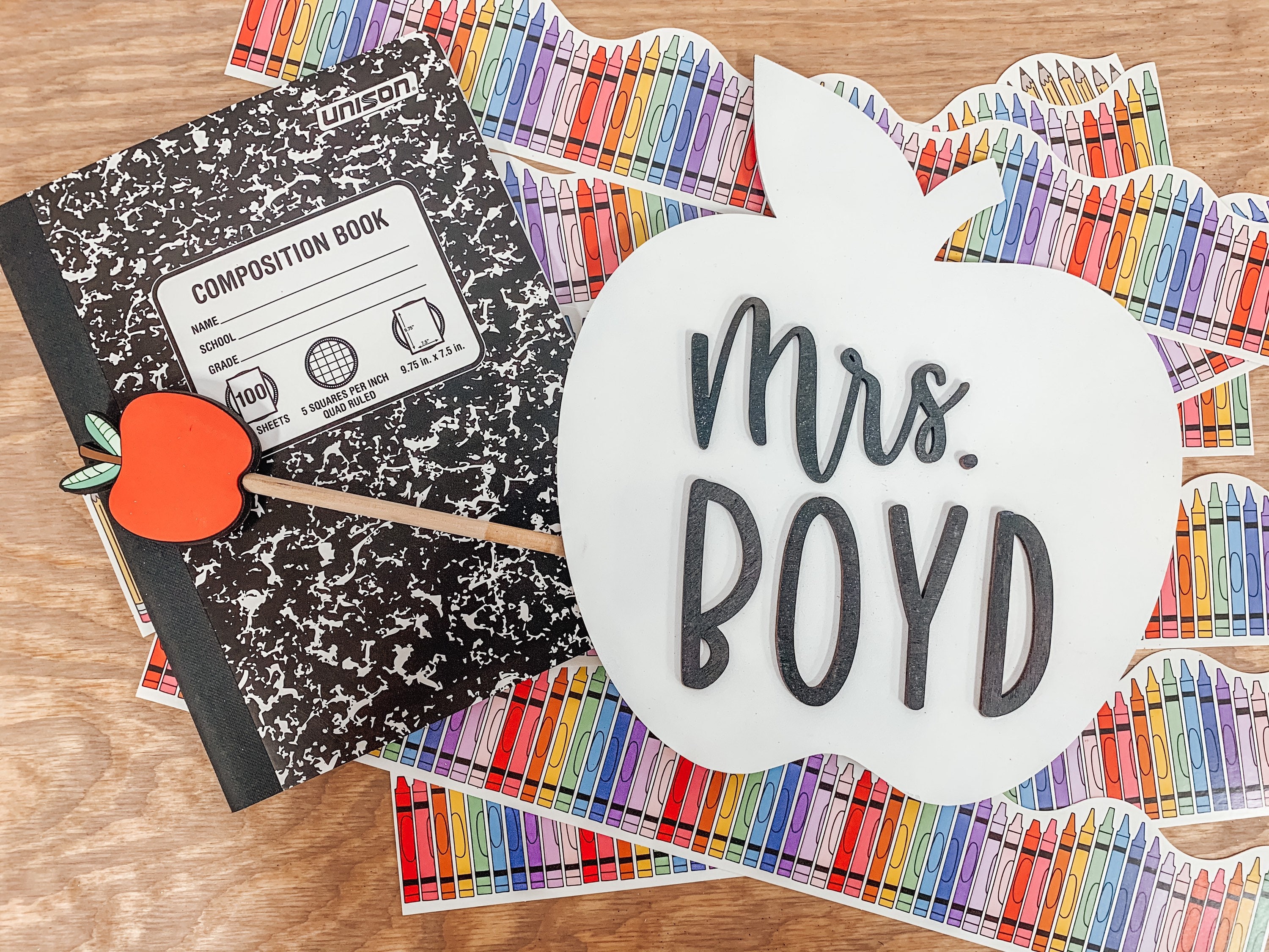 Teacher Apple Sign - 3D Teacher Apple - Classroom Decor - Teacher Gifts ...