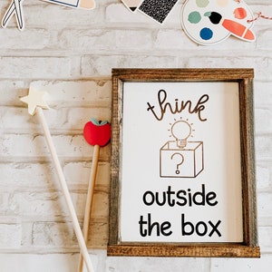 Teacher Gift/ Think Outside the Box - Teacher Classroom Door Decor ...