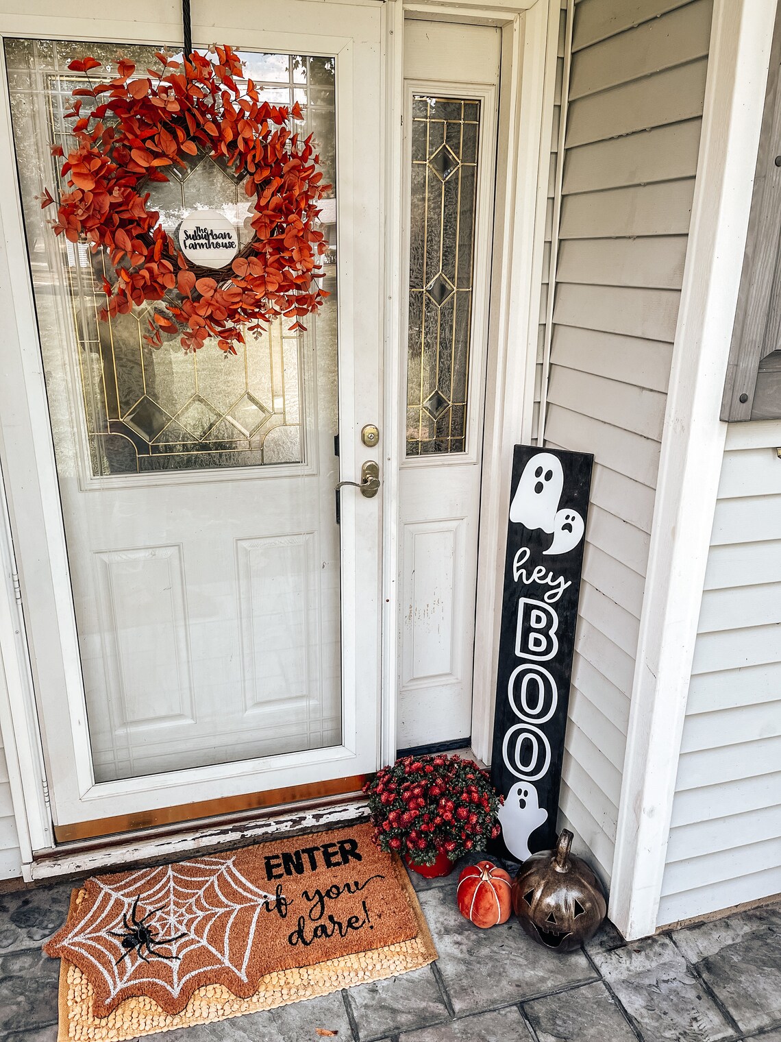 Halloween Porch Sign Decor Porch Leaner Bats Witches - Etsy