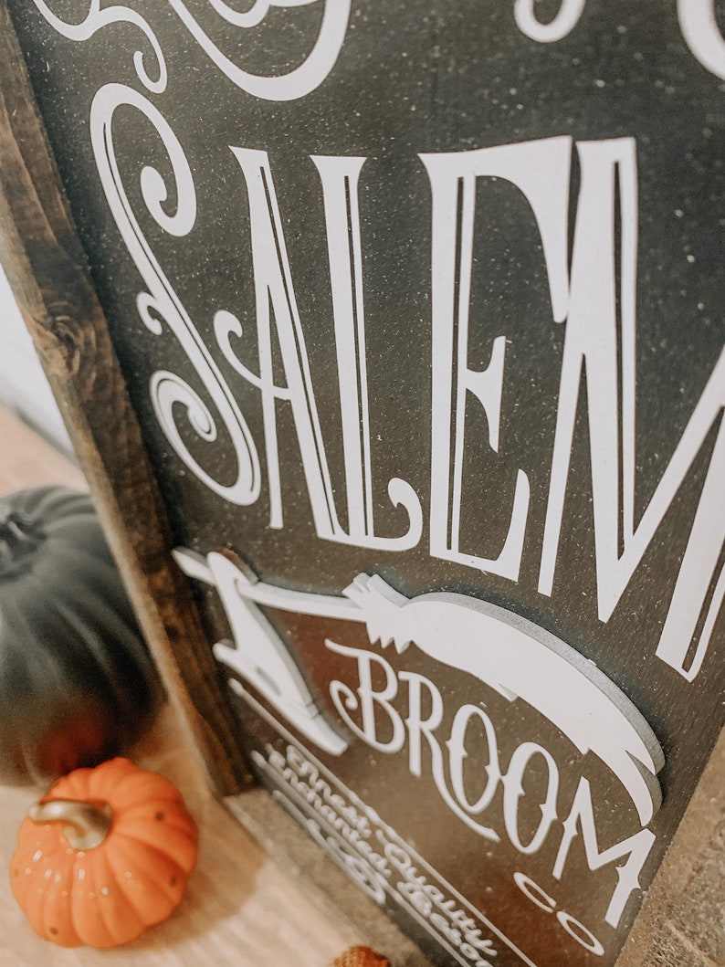3D Salem Witch Brooms Sign Halloween Sign Witch Sign - Etsy