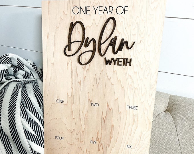 One Year of Baby First Birthday Sign First Birthday - Etsy