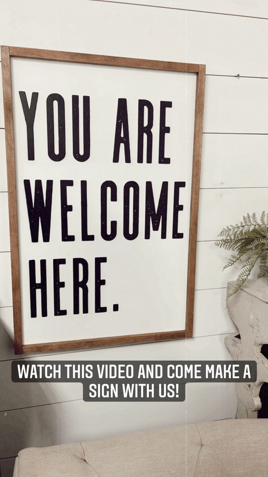 You Are Welcome Here Framed Wood Sign Welcome Sign | Etsy