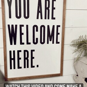 You Are Welcome Here Framed Wood Sign | Welcome Sign | Entryway Sign - Etsy