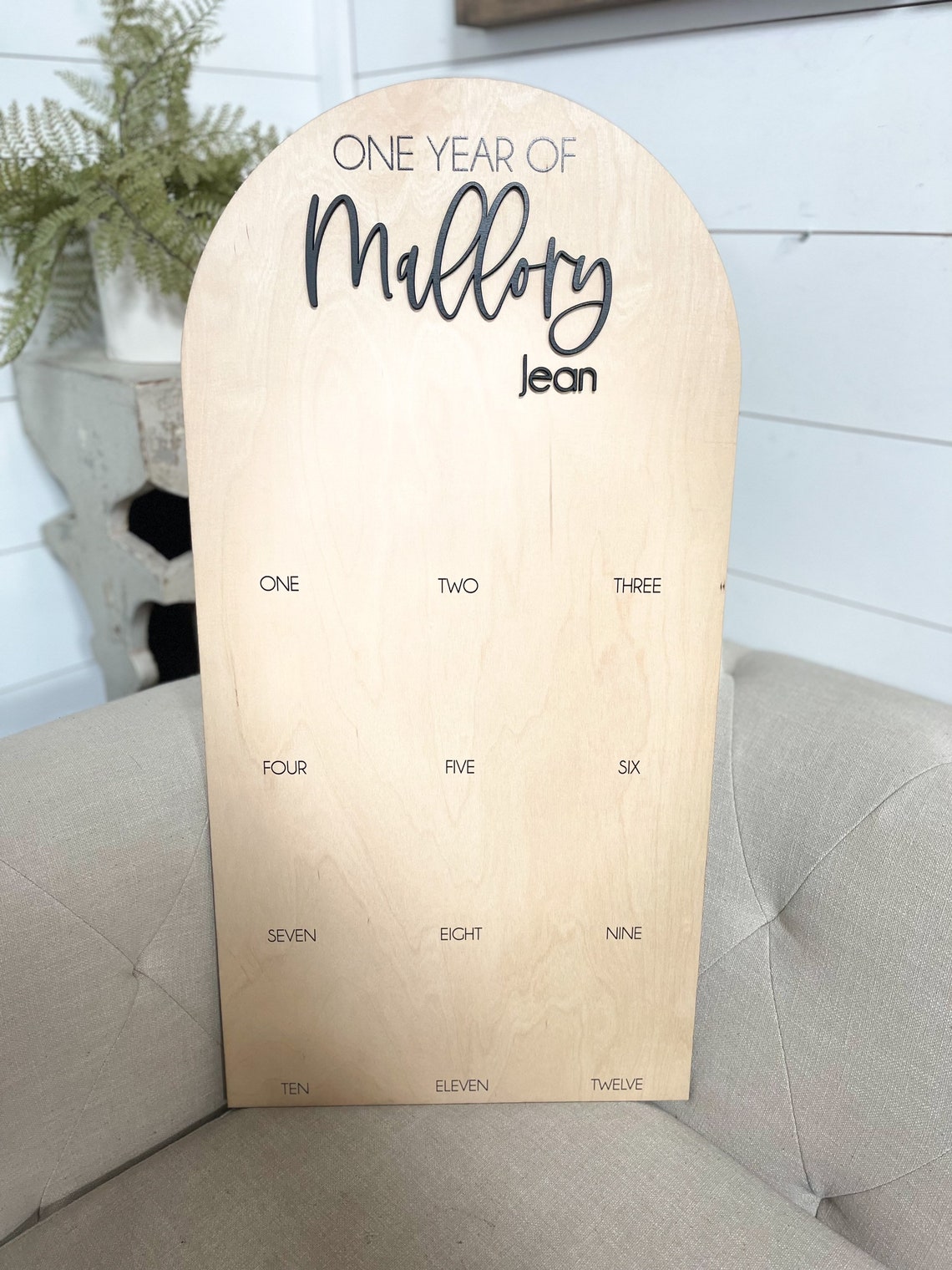 One Year of Baby Modern Arch First Birthday Sign First - Etsy