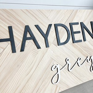 Custom Herringbone Nursery Name Sign: 3D Wood Letters - Etsy