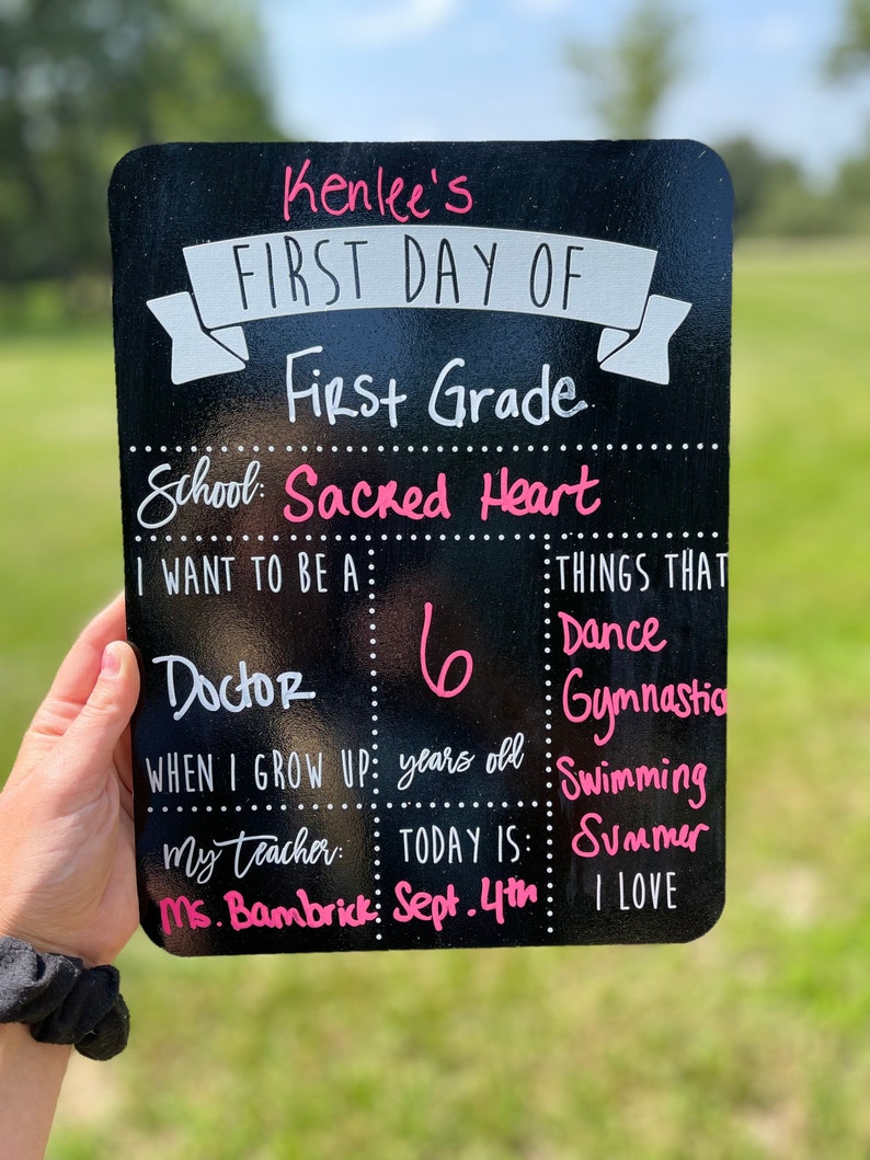 Reusable First Day of School Chalkboard Sign: Photo Prop - Etsy