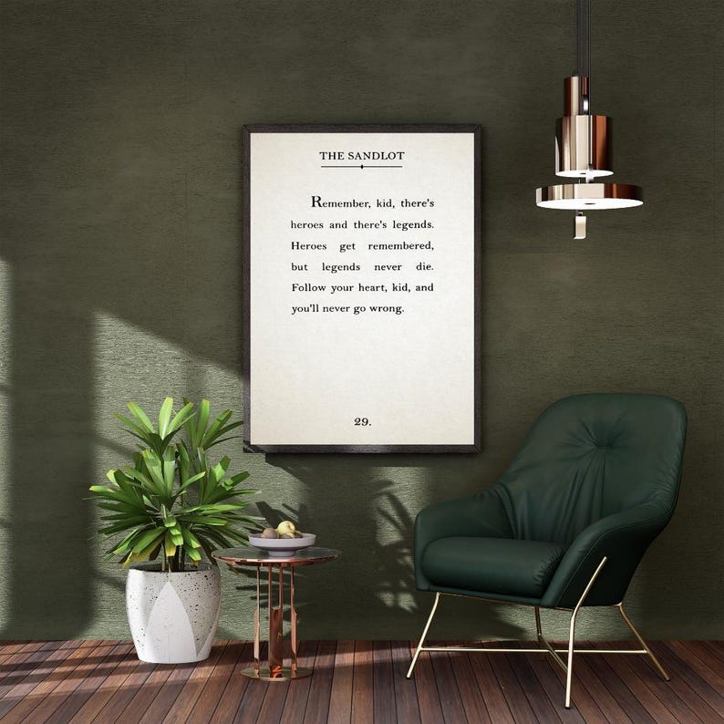 The Sandlot Quote Sign: Heroes and Legends Kids Room Decor - Etsy