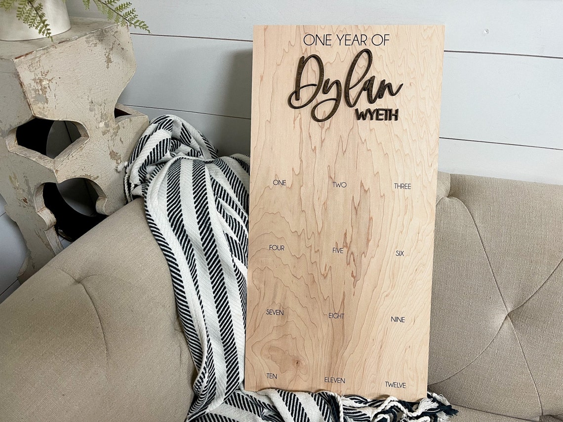 One Year of Baby First Birthday Sign First Birthday | Etsy