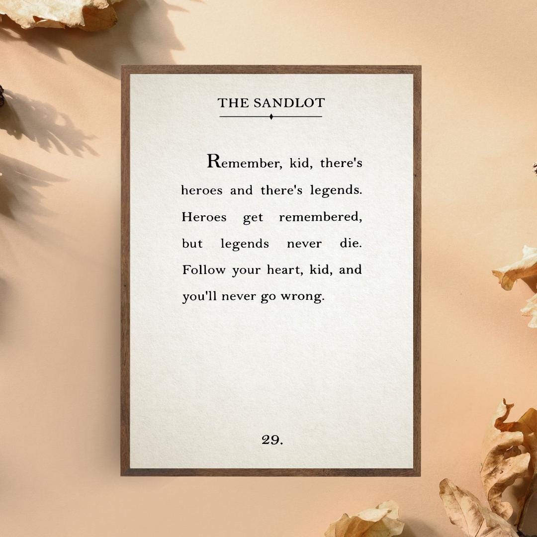 The Sandlot Book Page Sign | Sandlot Sign | Book Page Sign | Heros and ...