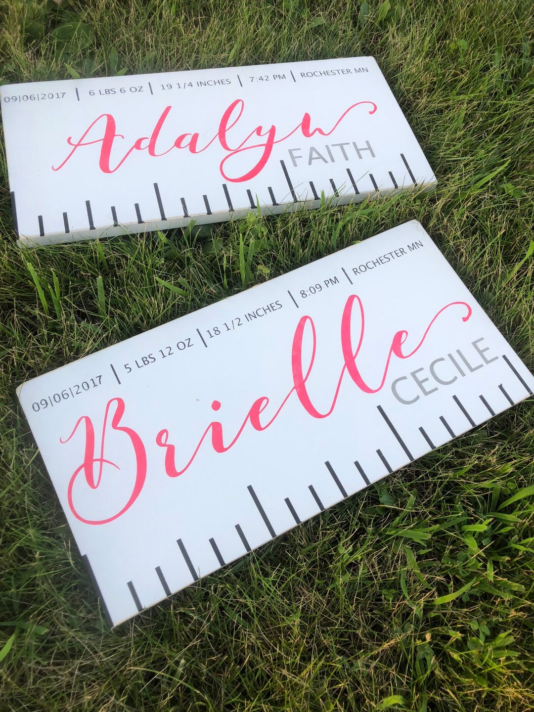 Baby Growth Ruler Baby Birth Ruler Birth Stats Solid Wood Personalized ...