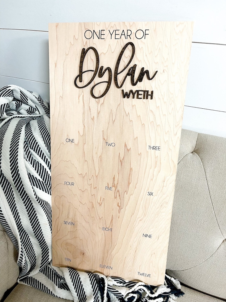 One Year of Baby First Birthday Sign First Birthday | Etsy