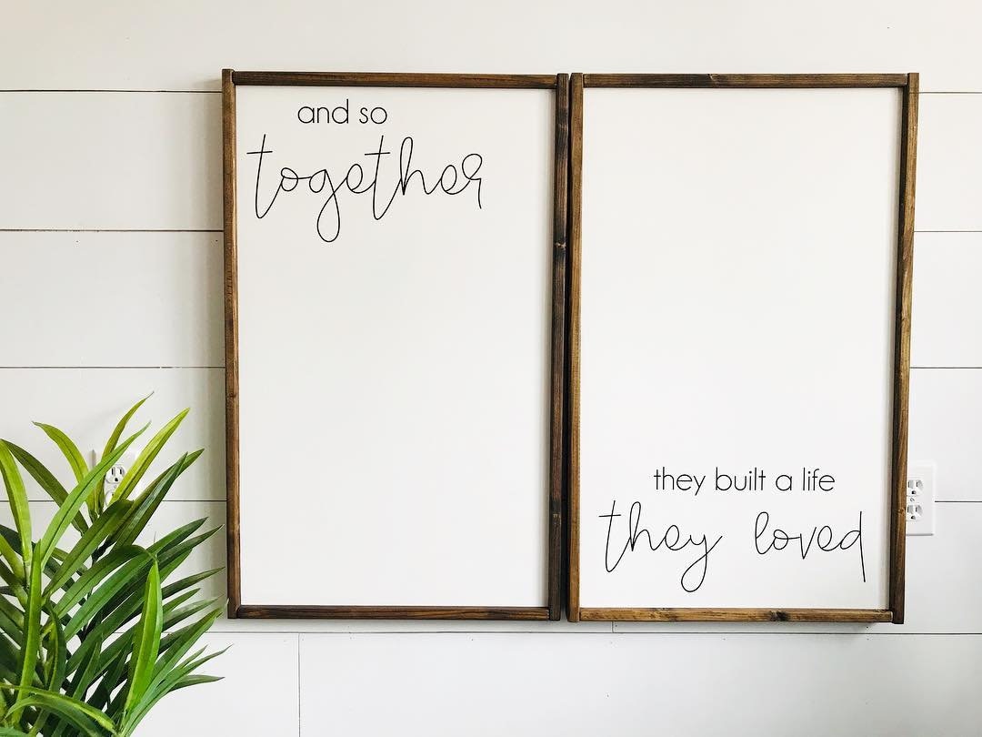 Built A Life They Loved Sign | Set of 2 Wall Art Wedding Gift - Etsy
