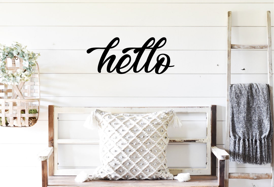 Hello Wood Cut Out Words | Wood Word Cut Out | Laser Cut Wall Decor ...