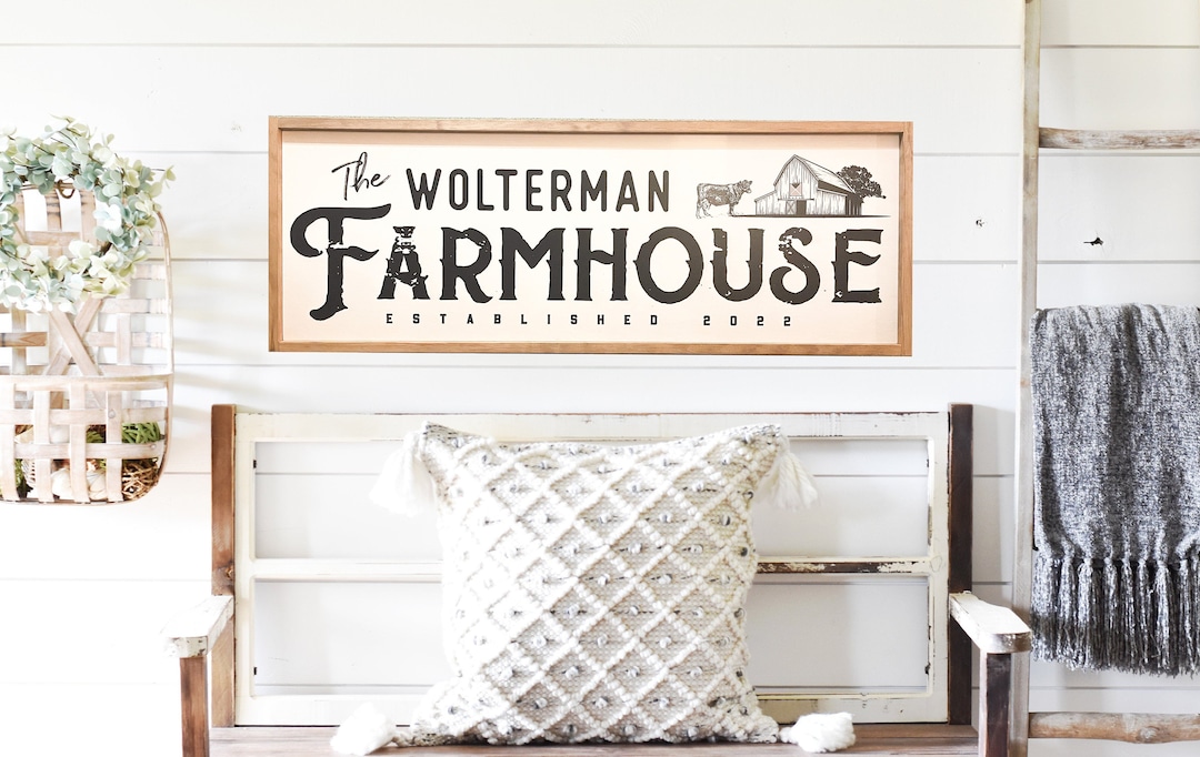 Personalized Farmhouse Welcome Sign: Distressed Wood Entryway Decor - Etsy