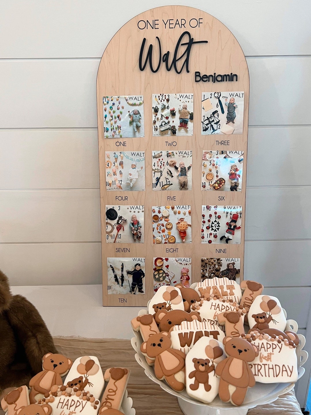 One Year of Baby Modern Arch | First Birthday Sign | First Birthday ...