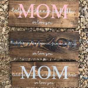 Mother's Day Gift Rustic Wood Mom Sign Family Wall Sign Family Sign ...