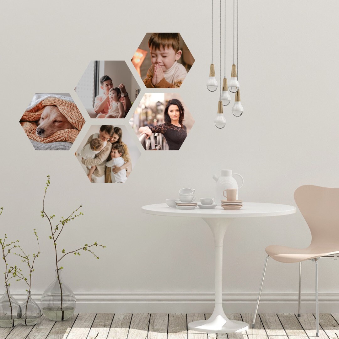 Hexagon Photo Custom Printed Photo Honeycomb Tile Hexagon Hexagon Wall ...