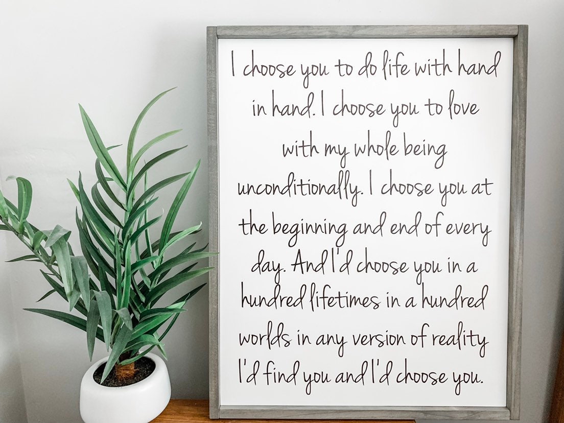 I'd Choose You Wood Sign Master Bedroom Sign I'd - Etsy