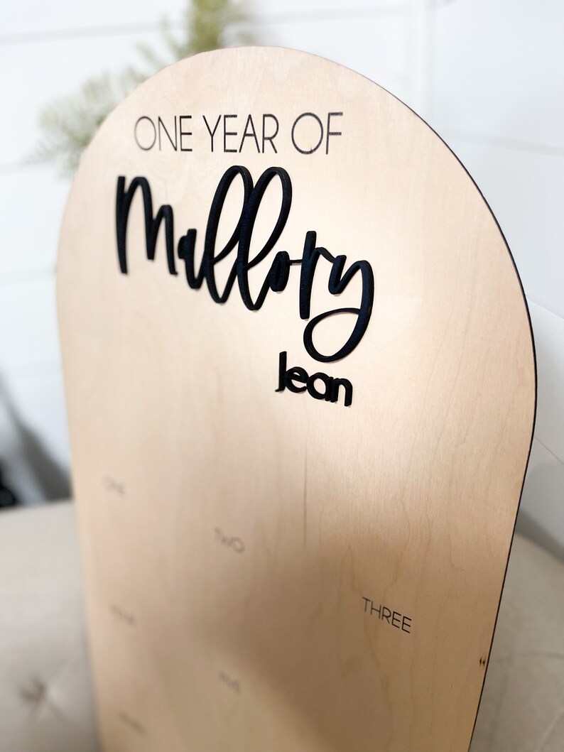 One Year of Baby Modern Arch First Birthday Sign First - Etsy