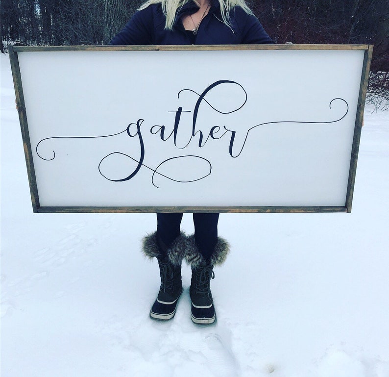 Gather Sign Gather Wood Sign Dining Room Decor Large - Etsy