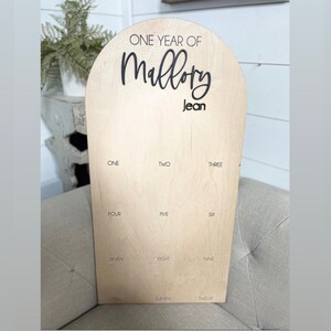 One Year of Baby Modern Arch | First Birthday Sign | First Birthday ...